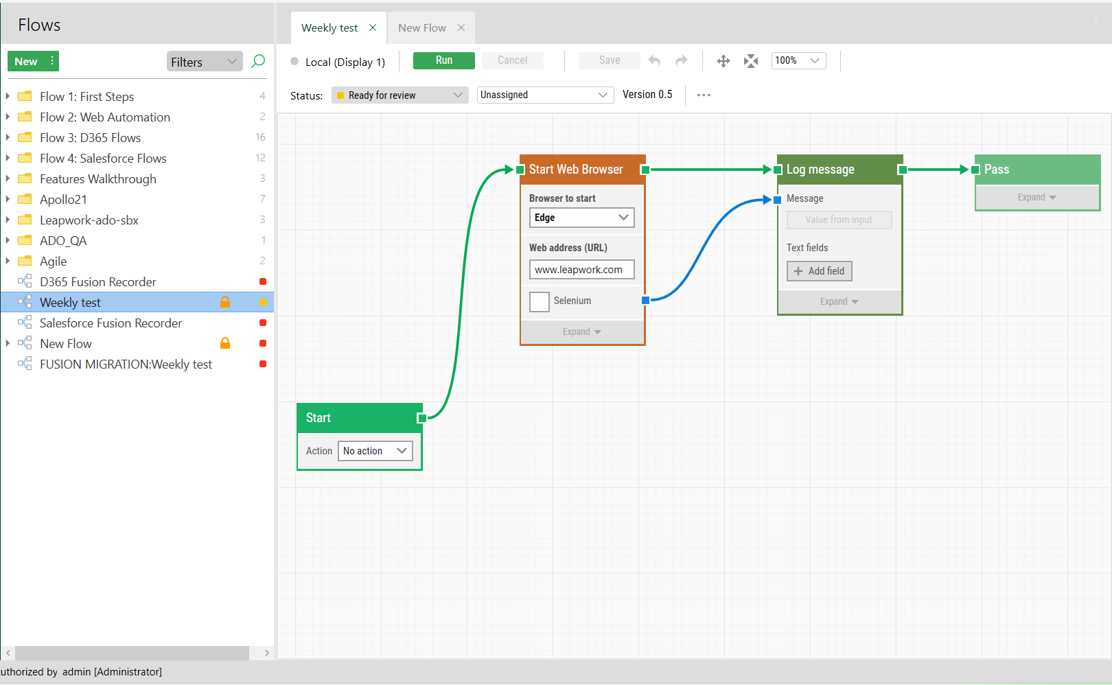 Designing automation flows | Leapwork Documentation